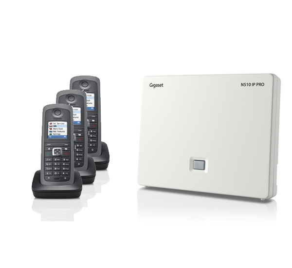 Gigaset N510IP PRO DECT Base Station & Gigaset Cordless R410H Three ...